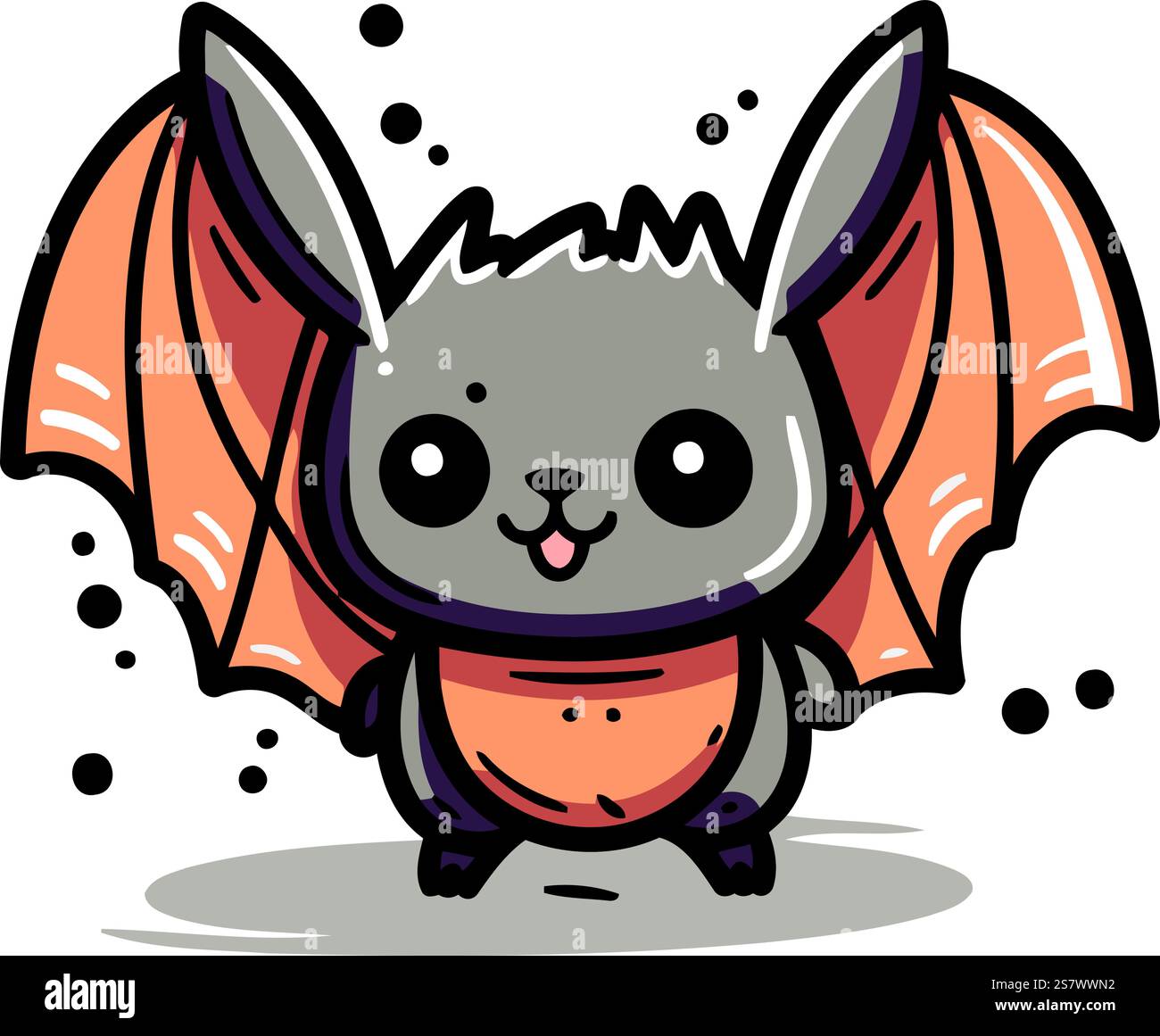 Cute cartoon bat. Vector illustration. Isolated on white background ...