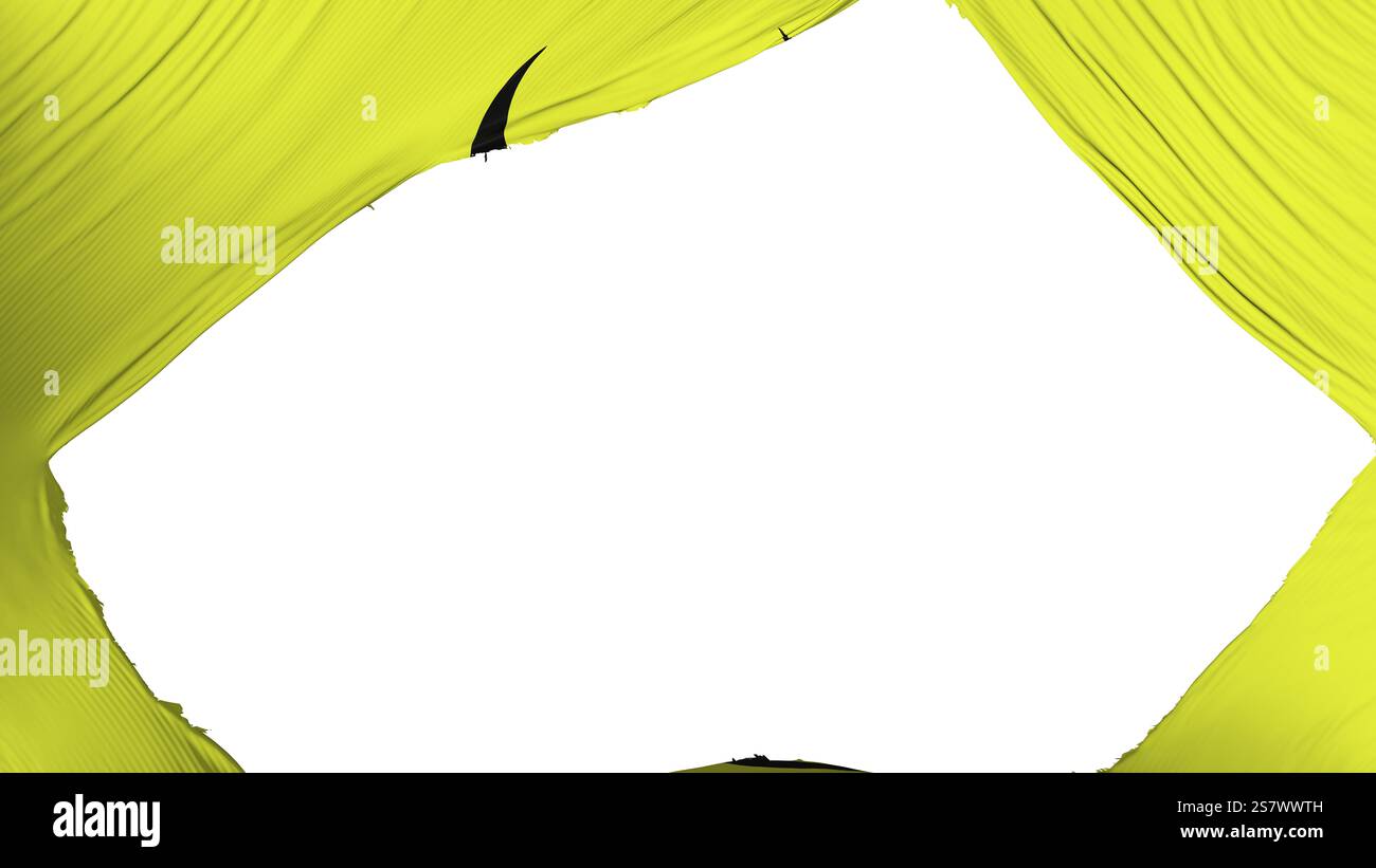 Divided Warning Hazard Radiation flag, white background, 3d rendering ...