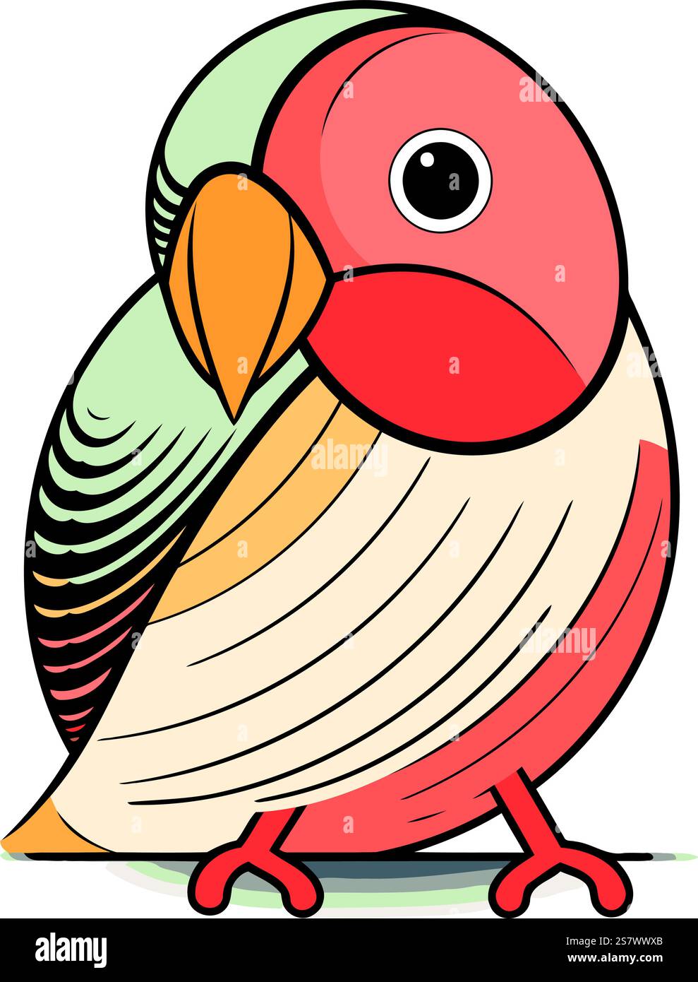 Cute cartoon parrot isolated on white background. Vector illustration ...