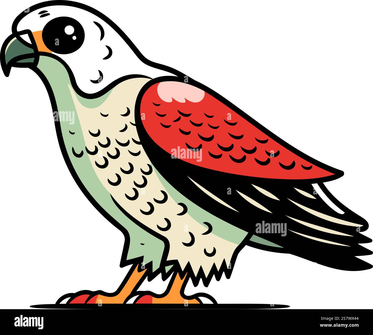 Falcon vector illustration isolated on white background. Cute kite ...