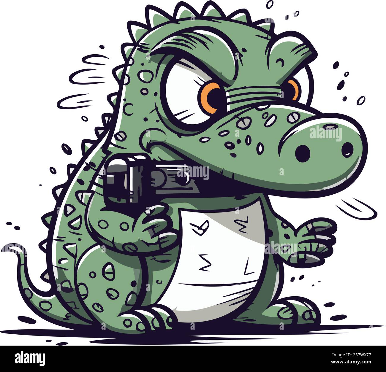 Cartoon crocodile with a camera in his hand. Vector illustration Stock ...