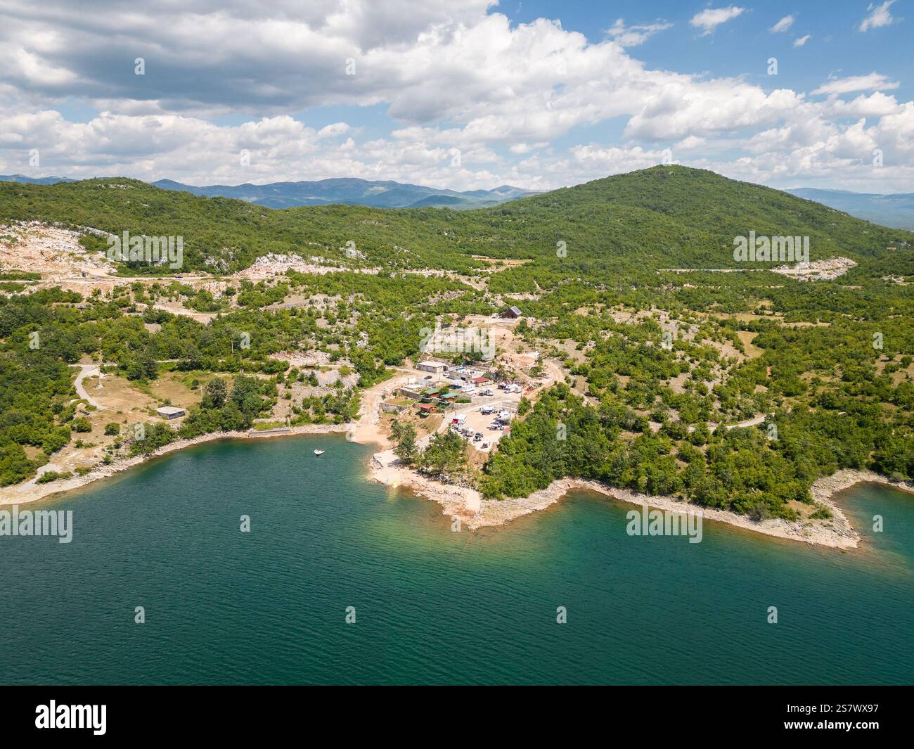 Camping site for motorhomes and campervans on lake krupac, an ...