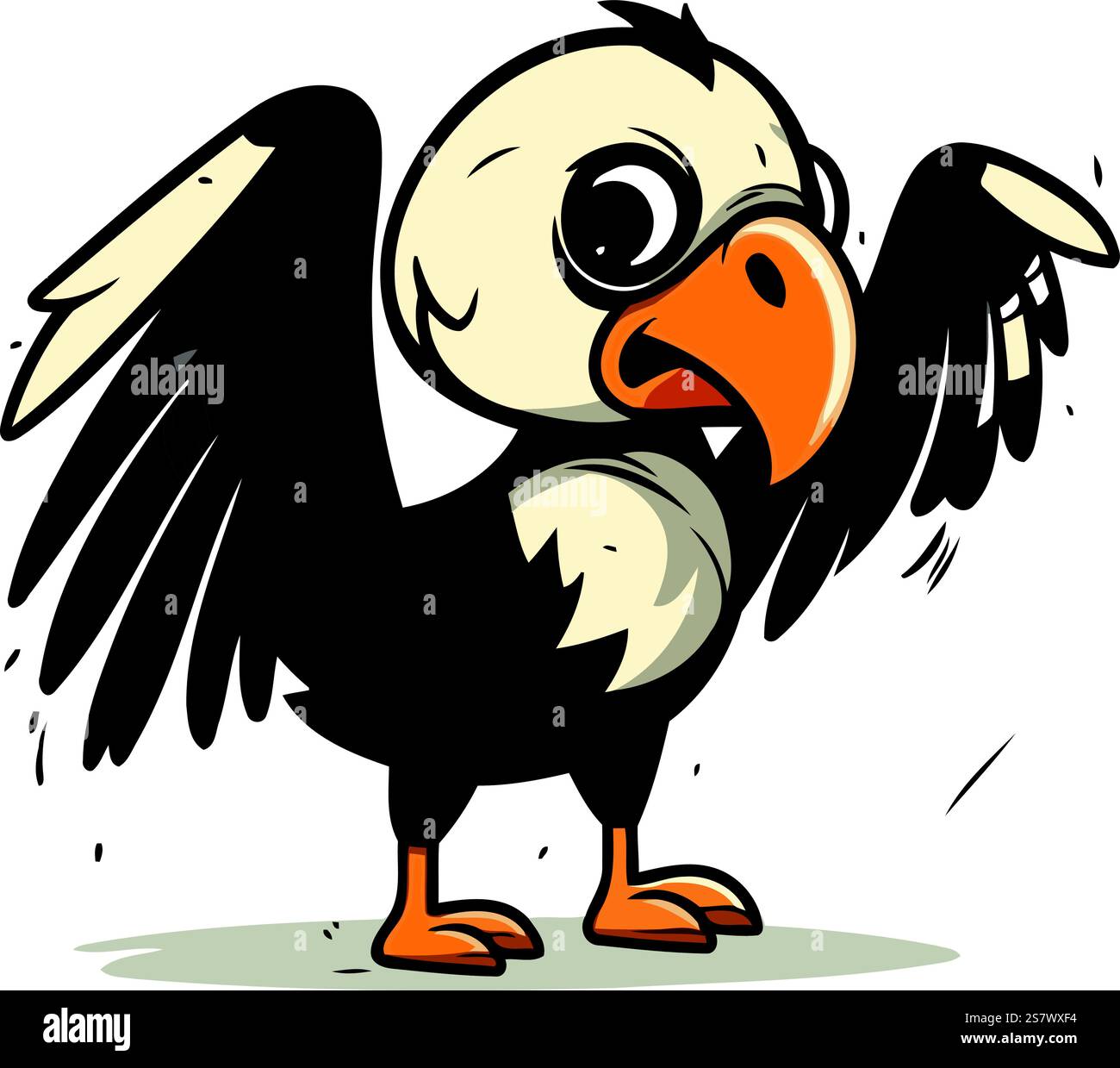 Griffon vulture cartoon vector illustration isolated on white ...