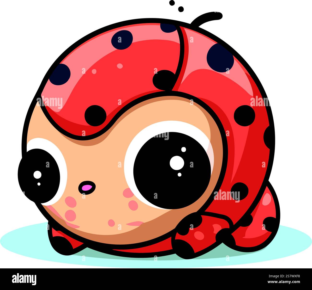Cute cartoon ladybug isolated on white background. Vector illustration ...
