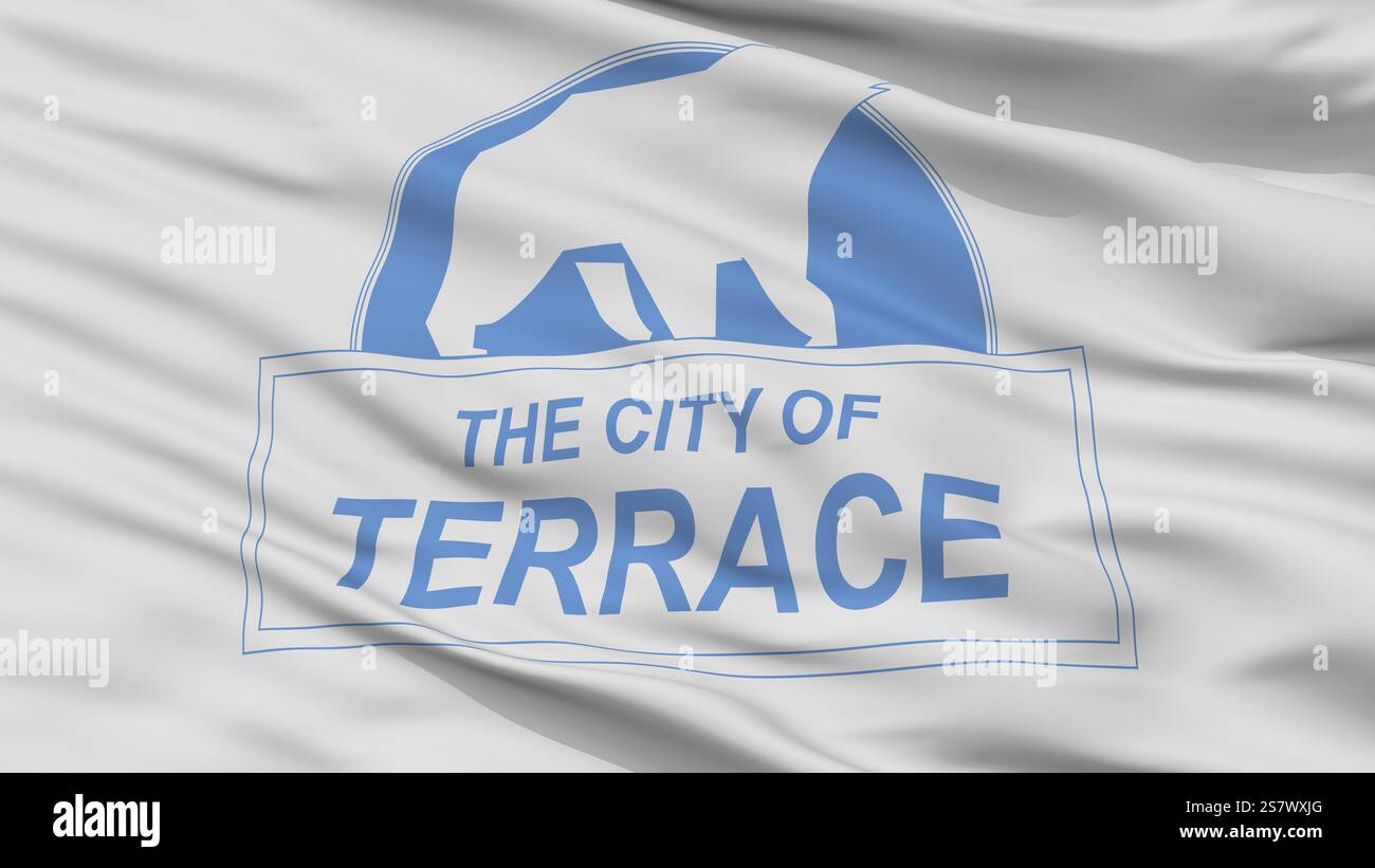 Terrace City Flag, Country Canada, British Columbia Province, Closeup ...