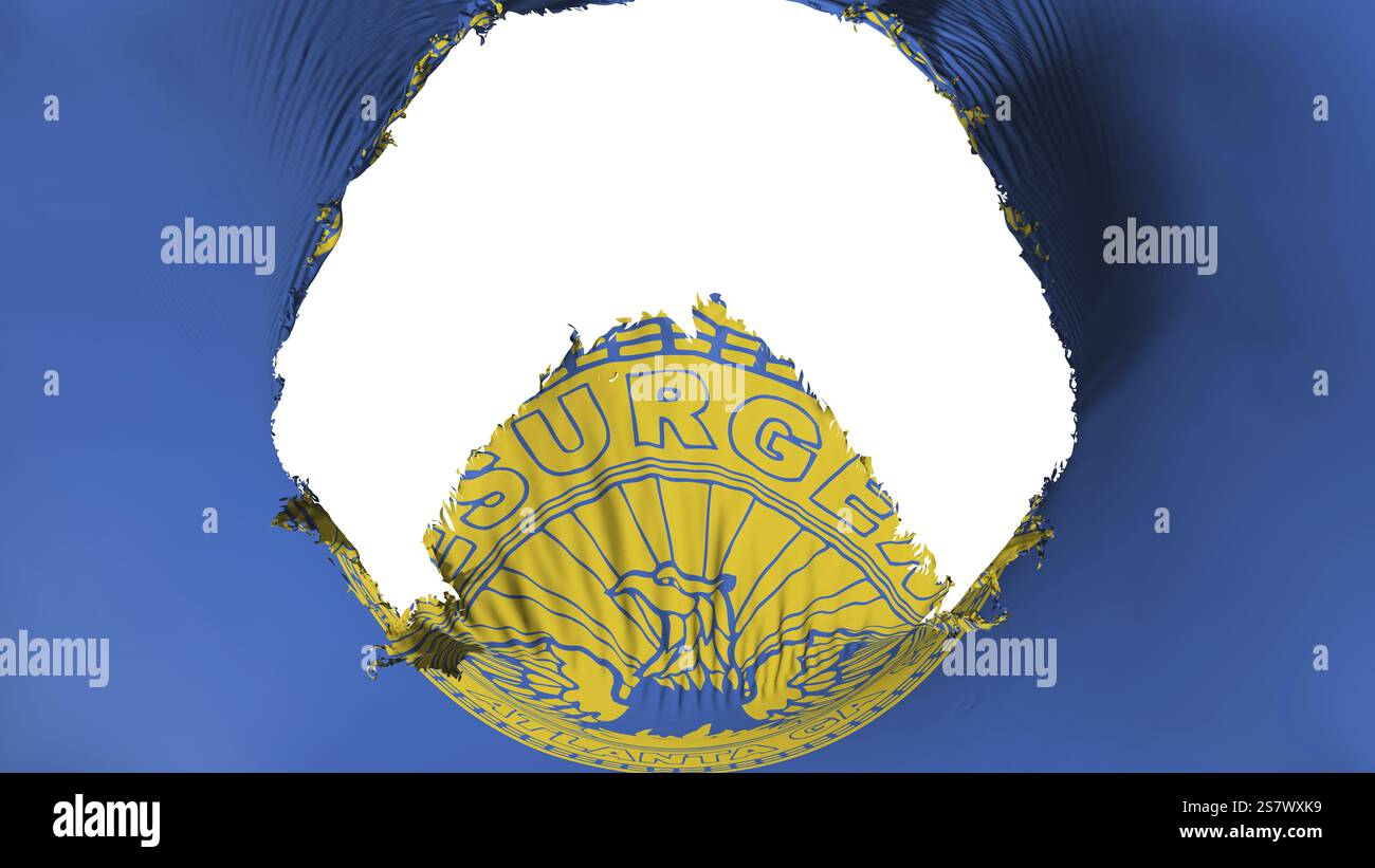 Big hole in Atlanta city, capital of Georgia state flag, white ...