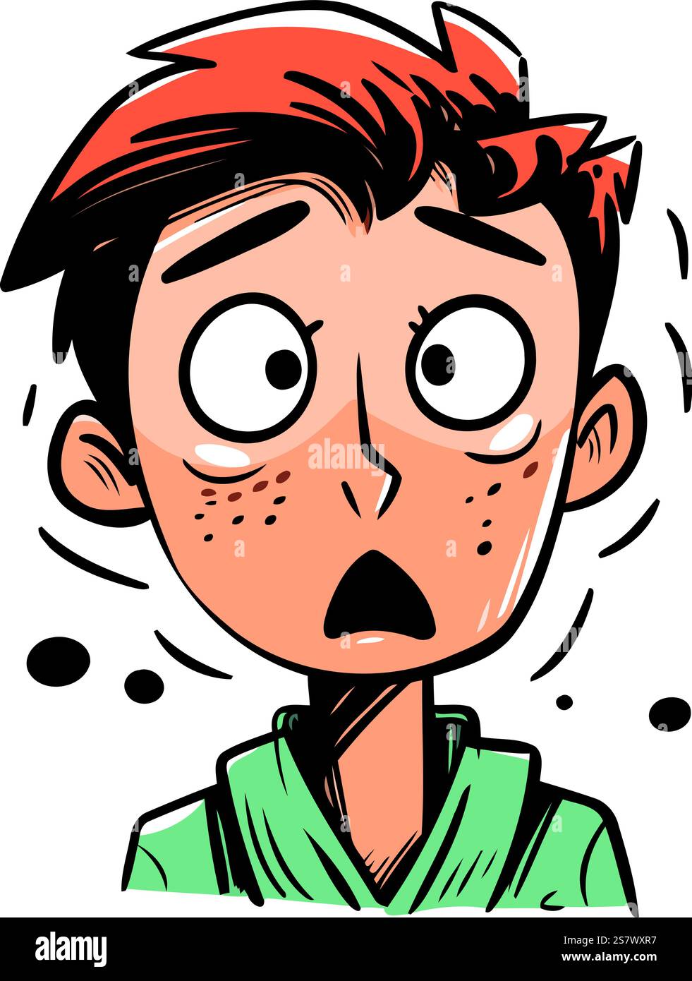 Surprised boy. Vector illustration in cartoon style on white background ...