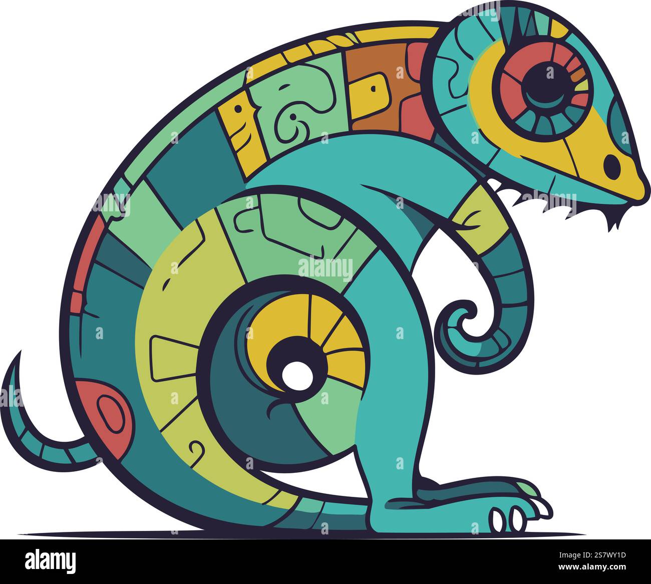 Cartoon chameleon. Vector illustration of a chameleon Stock Vector ...
