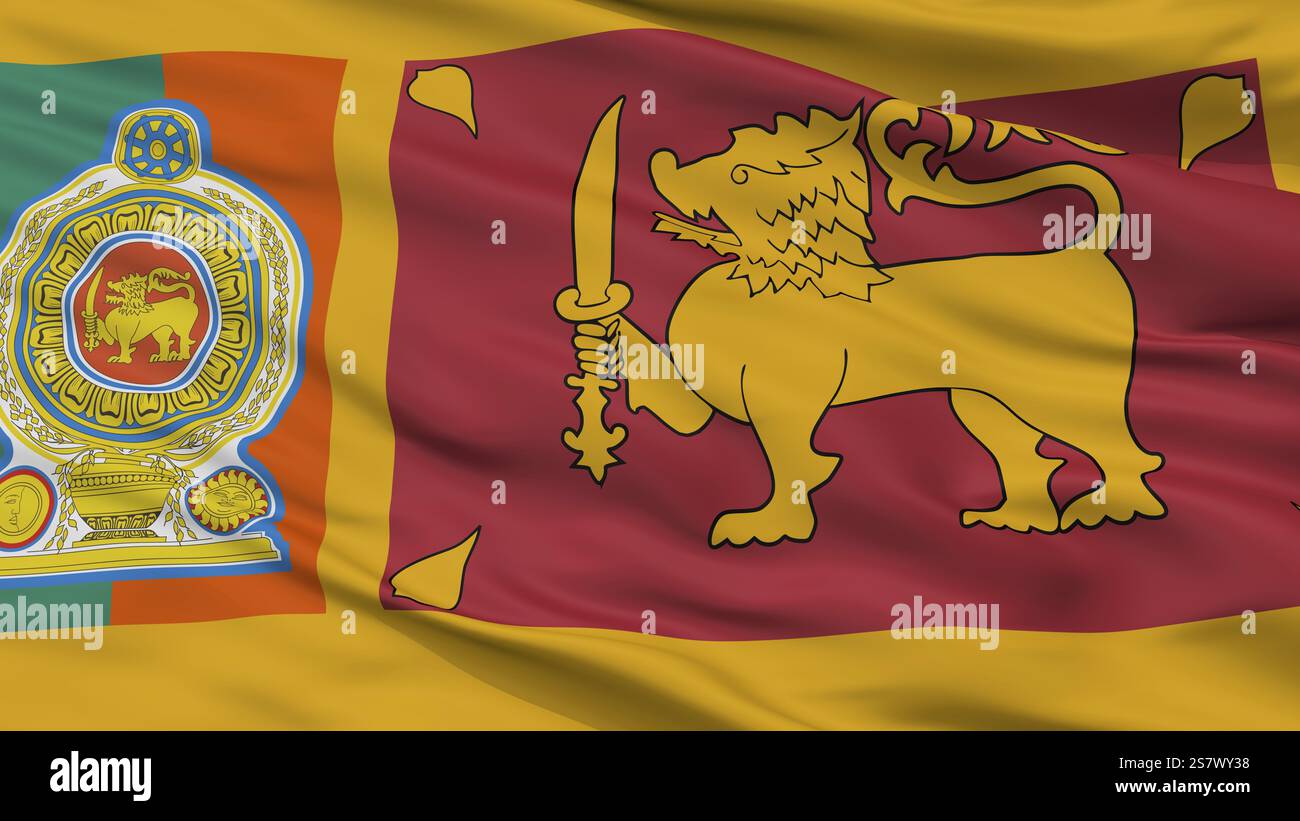 Sri Lankan Army Flag, Closeup View Stock Photo - Alamy