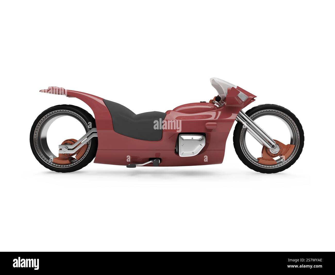 Isolated red bike side view over white background Stock Photo - Alamy