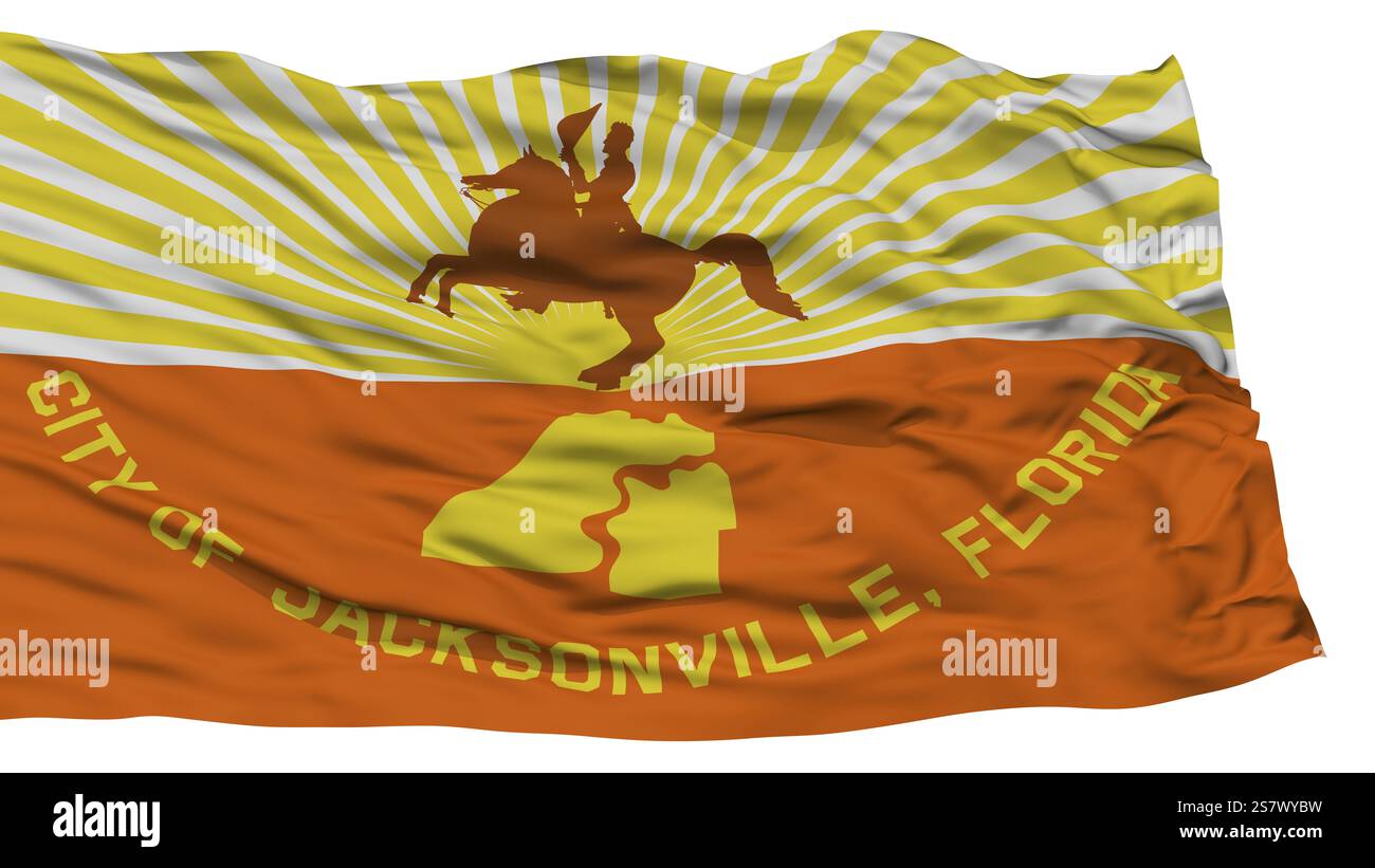 Isolated Jacksonville City Flag, City of Florida State, Waving on White ...