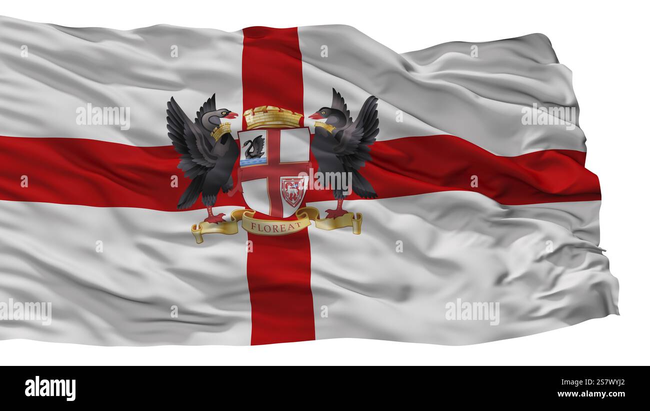 Perth City Flag, Country Australia, Isolated On White Background Stock ...