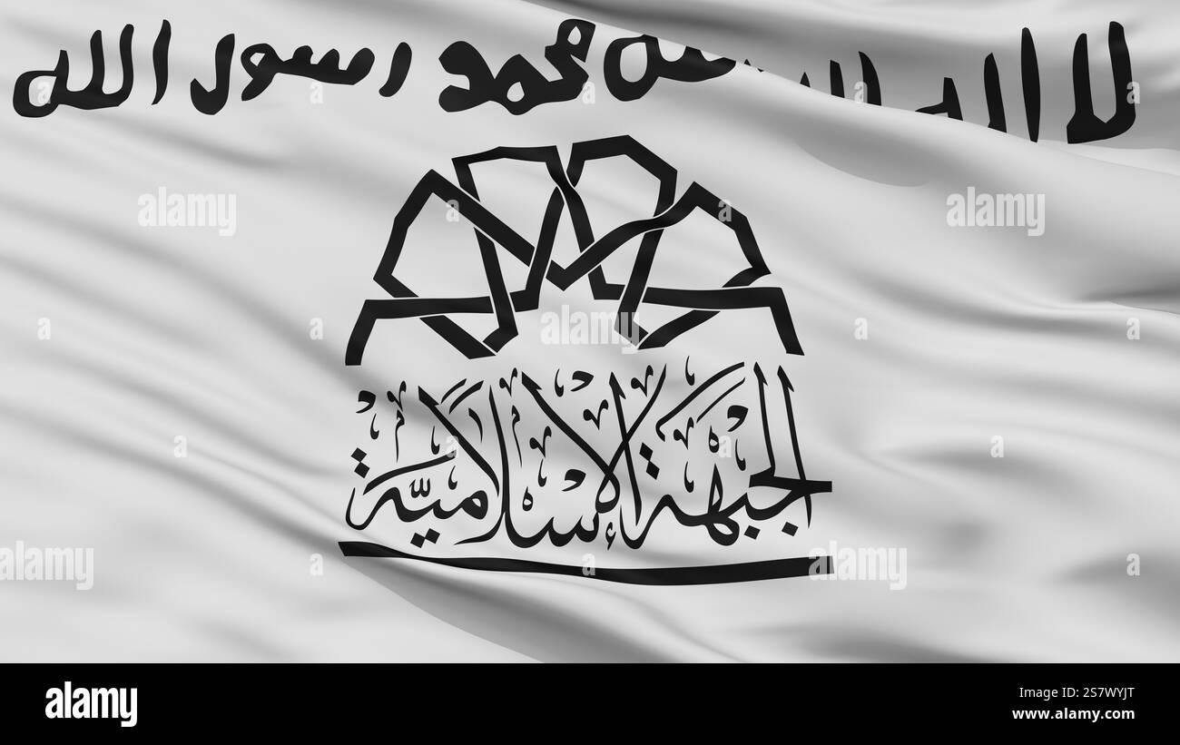 The Islamic Front Syria Flag, Closeup View Stock Photo - Alamy