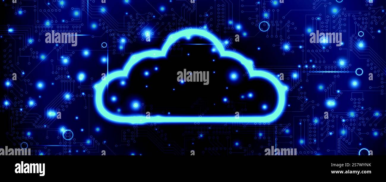 Modern cloud technology. Integrated digital web concept background ...