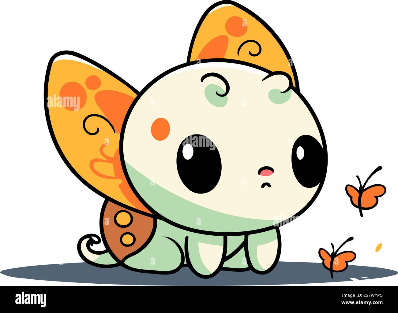 Cute little butterfly on a white background. Vector cartoon ...