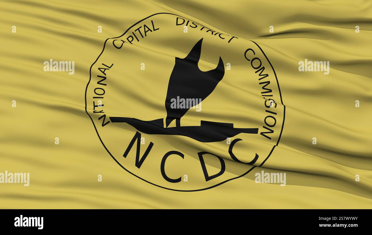 Closeup Port Moresby City Flag, Capital City of Papua New Guinea ...
