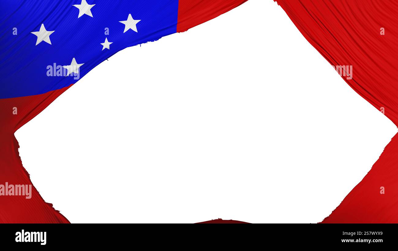 Divided Apia, capital of Samoa flag, white background, 3d rendering ...