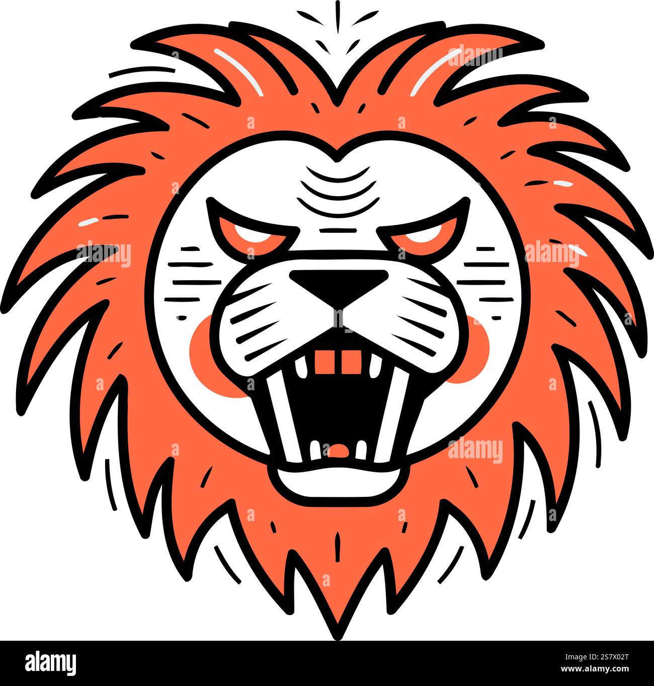 Angry lion head vector emblem. Vector illustration isolated on white ...