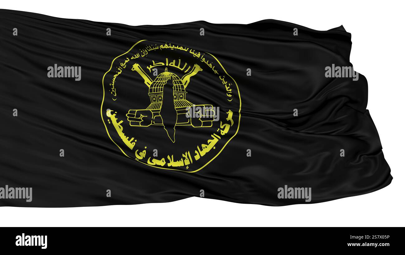 Islamic Jihad Movement In Palestine Flag, Isolated On White Background ...