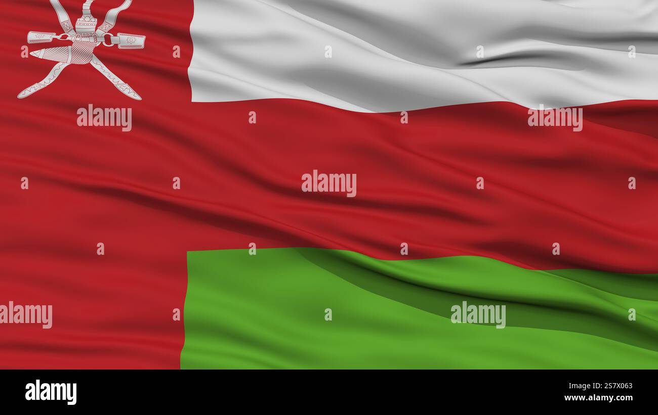 Closeup Oman Flag, Waving in the Wind, High Resolution Stock Photo - Alamy