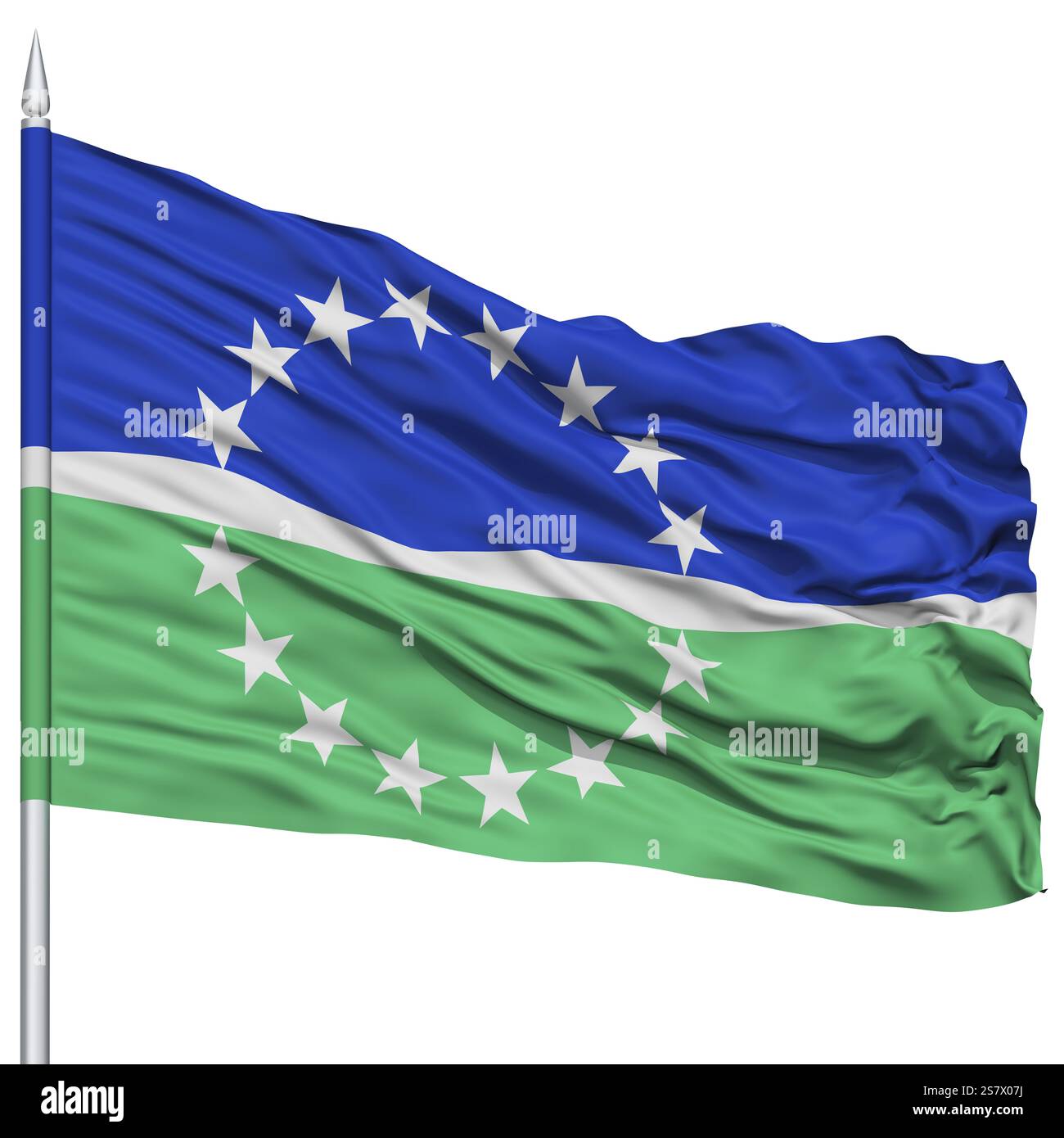 Hampton Roads City Flag on Flagpole, Virginia State, Flying in the Wind ...