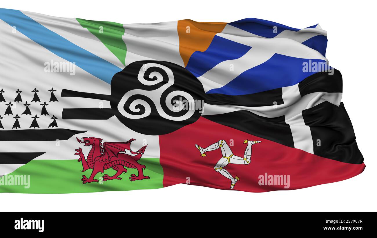 Combined Of The Celtic Nations Isolated Flag With White Background ...