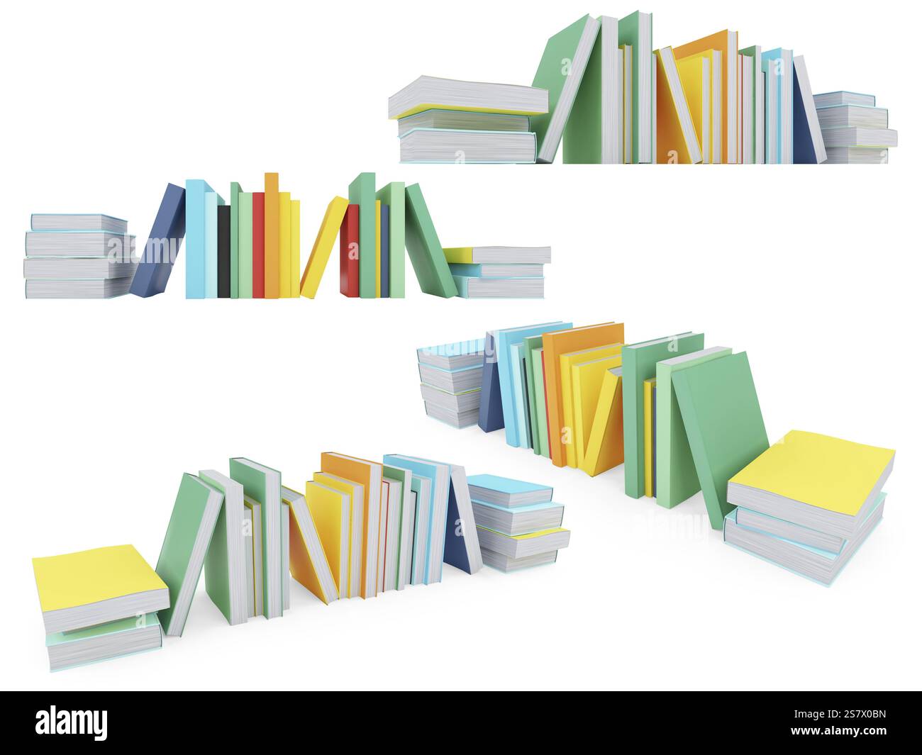 Isolated collection of colored books over white background Stock Photo ...