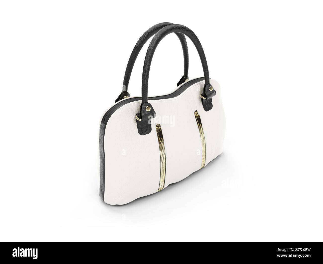 Isolated white satchel on a white background Stock Photo - Alamy