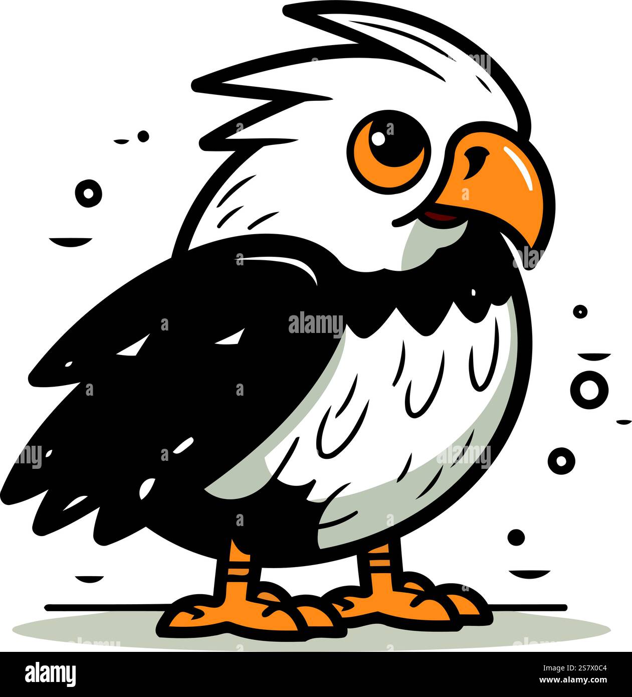 Cartoon eagle character. Vector illustration of a bald eagle mascot ...