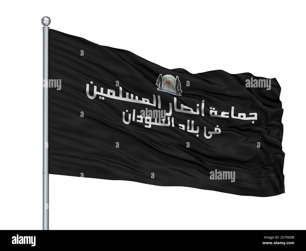 Ansaru Flag On Flagpole, Isolated On White Background Stock Photo - Alamy