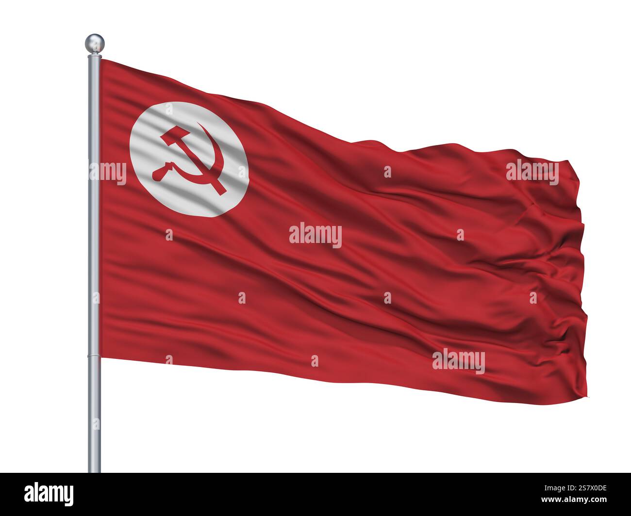 Rsp India Flag On Flagpole, Isolated On White Background Stock Photo ...