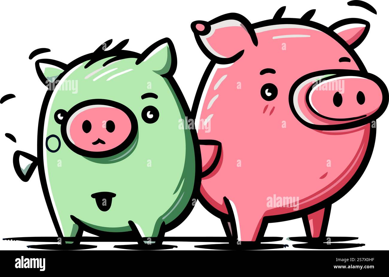 Cute pig cartoon vector illustration. Cute pig character design Stock ...