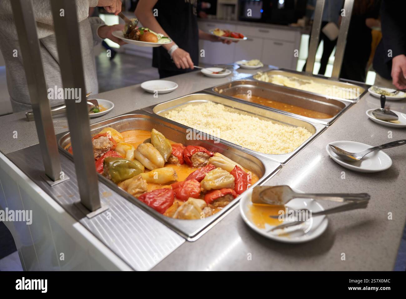 A buffet with Russian dishes, which features traditional dishes in ...