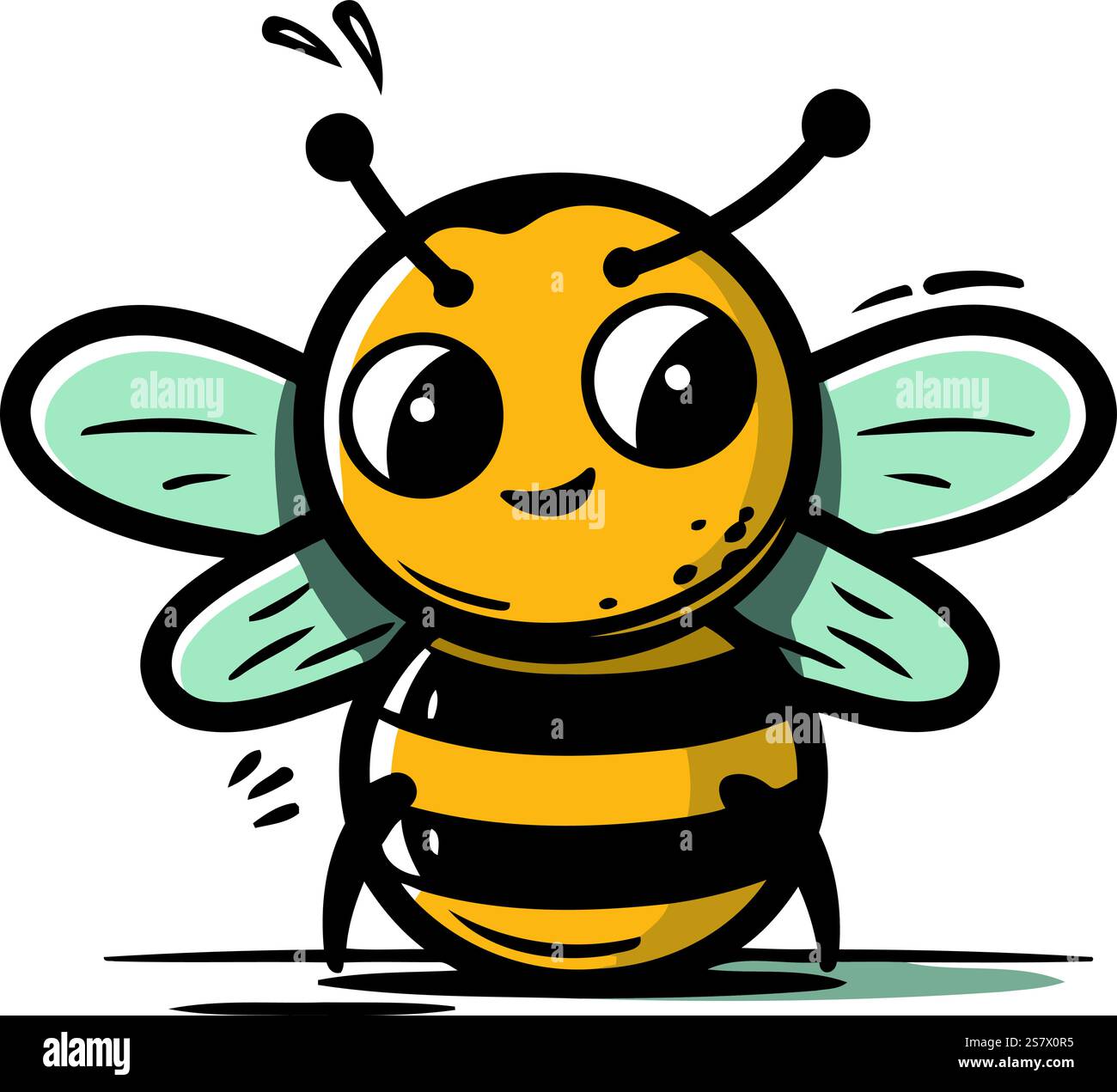 Cute cartoon bee. Vector illustration. Isolated on white background ...