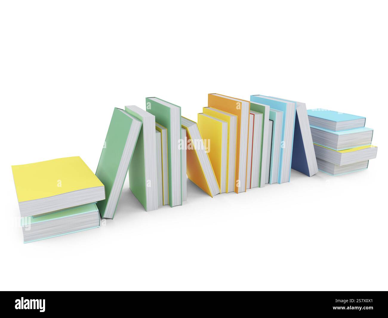 Isolated books over white background Stock Photo - Alamy
