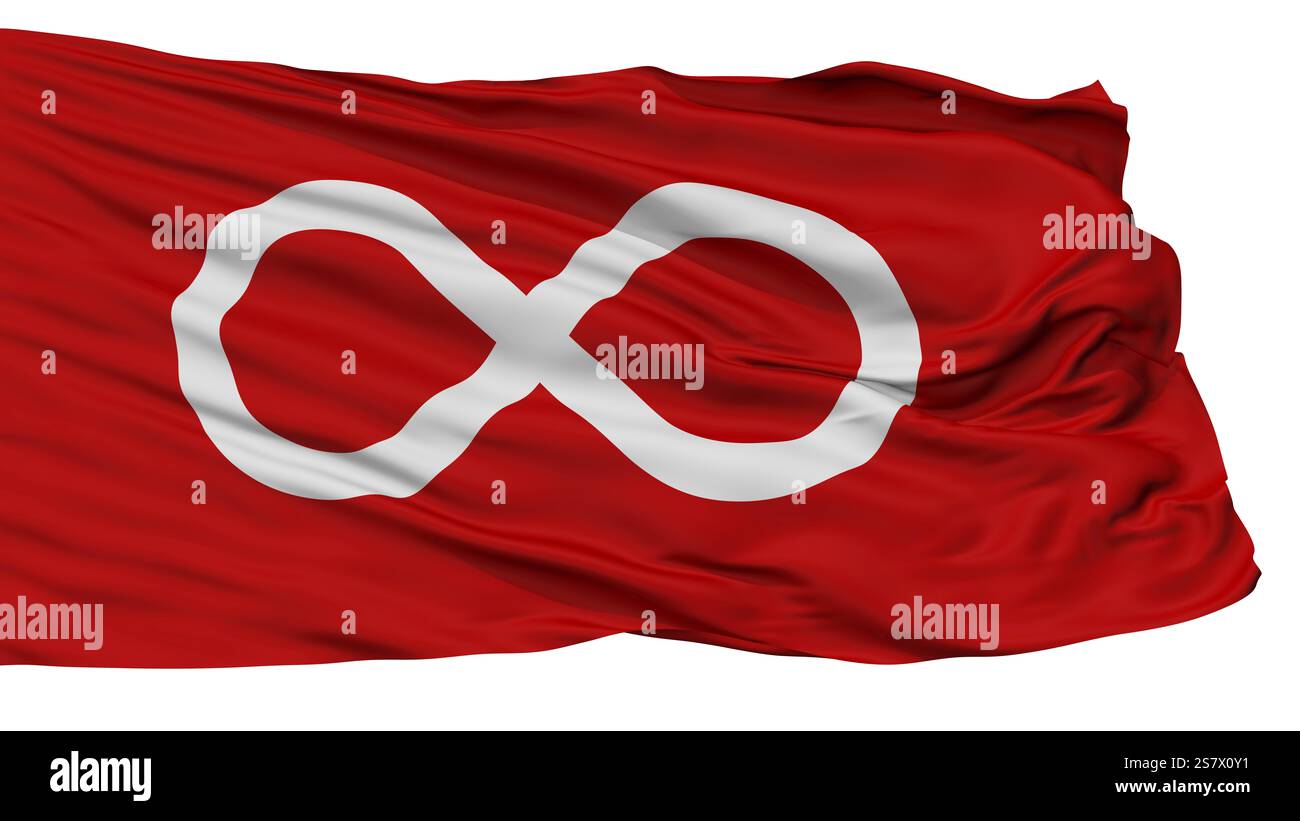 Metis Red Indian Flag, Isolated On White Background Stock Photo - Alamy