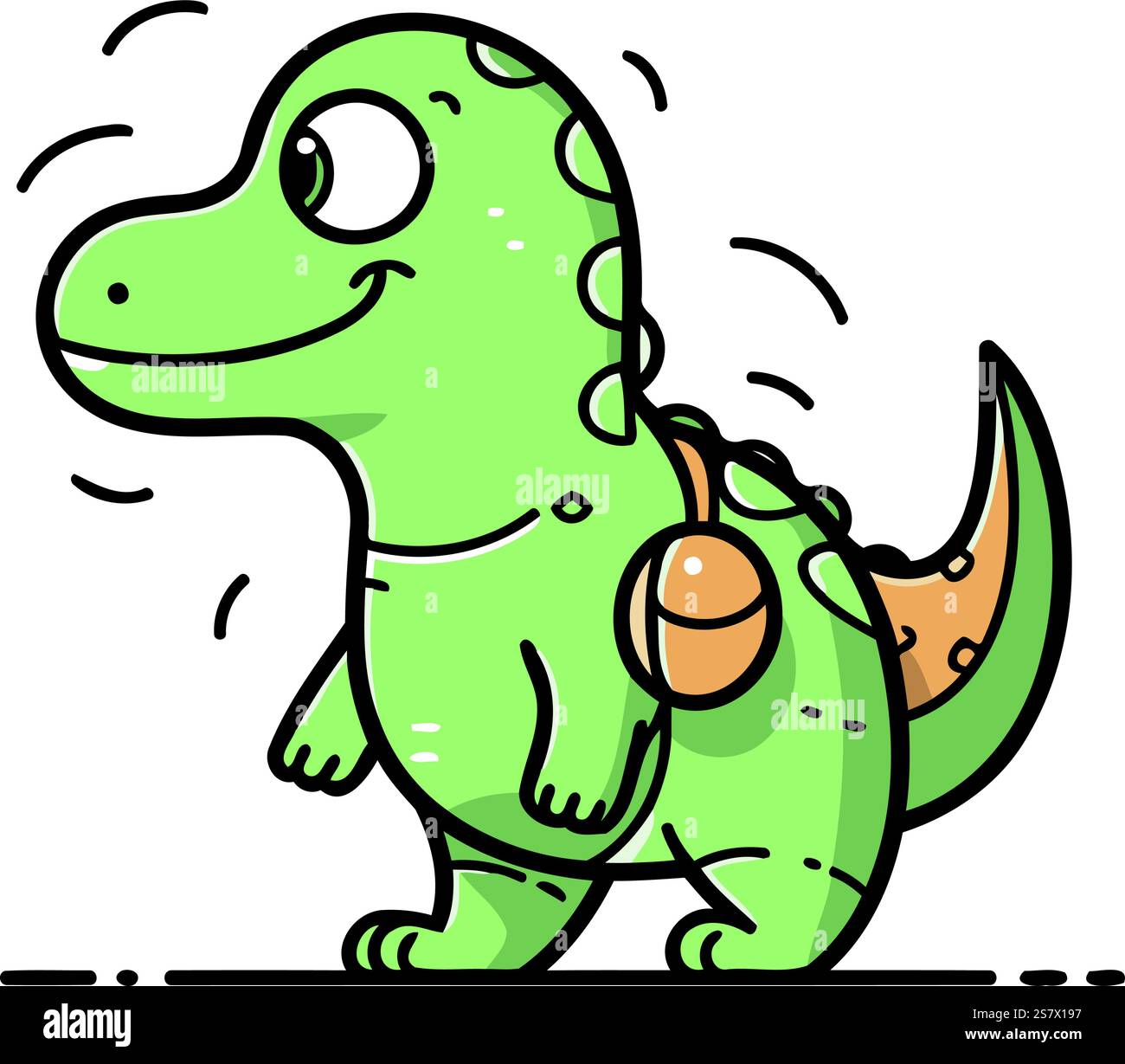 Cute crocodile with backpack. Vector illustration in cartoon style ...