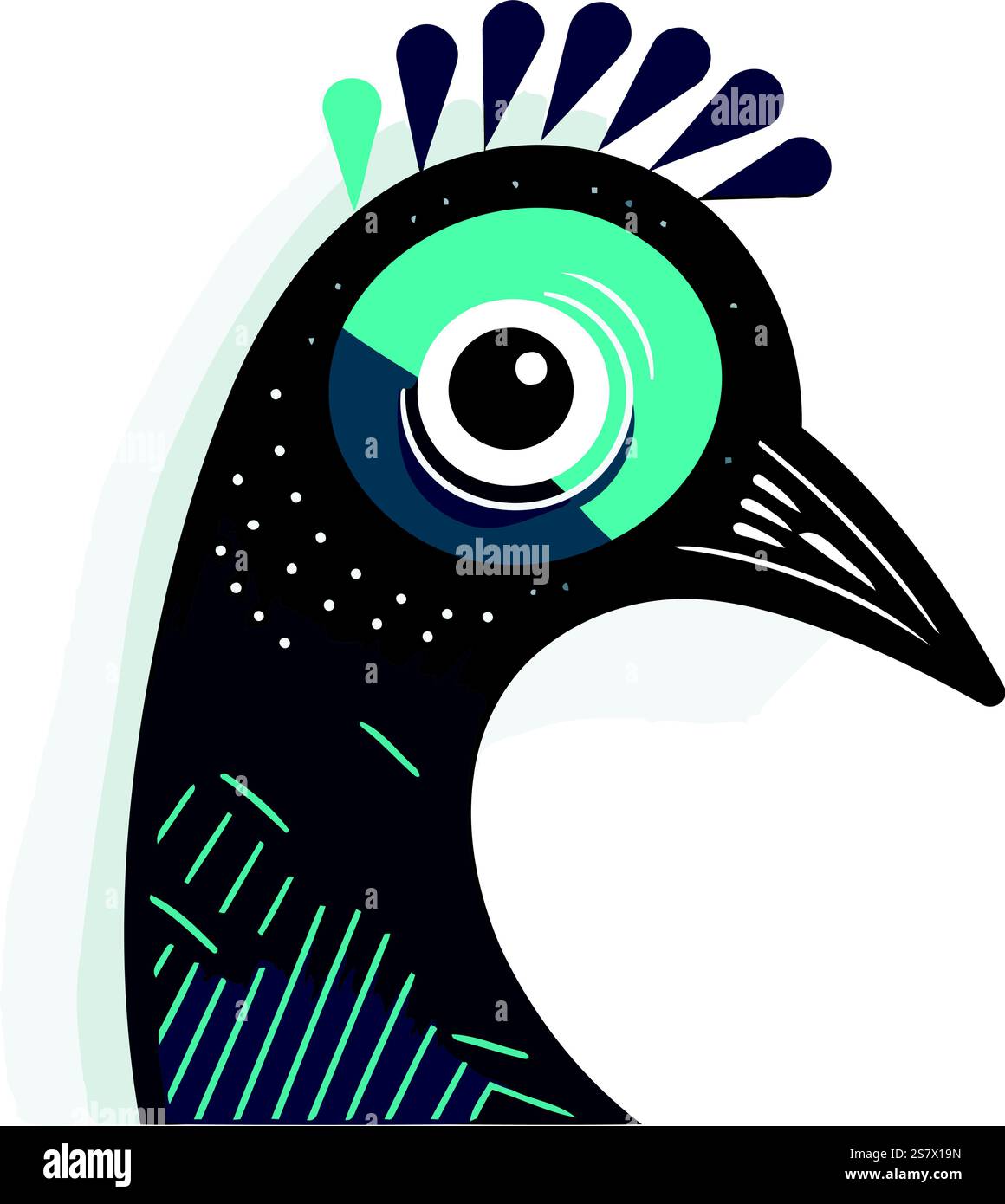 Peacock head isolated on a white background. Vector illustration Stock ...