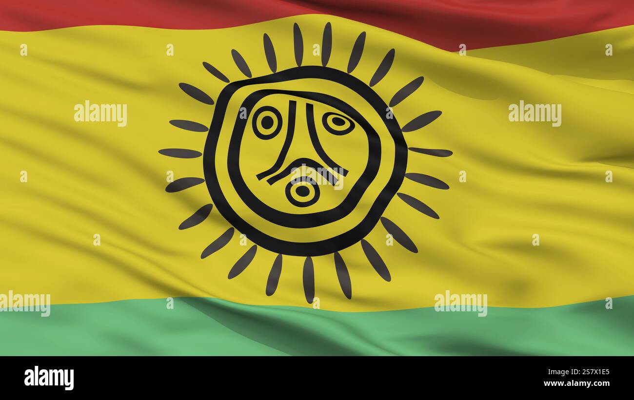 The Jatibonicu Taino Tribal Nation Indian Flag, Closeup View Stock ...