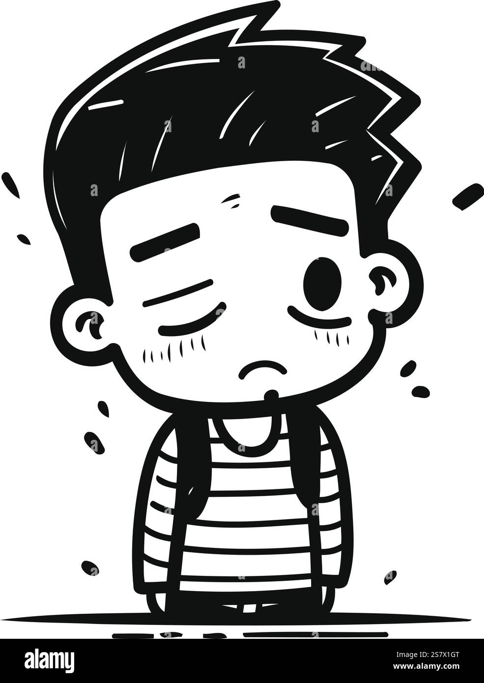 Crying cartoon boy. Vector illustration in doodle style Stock Vector ...