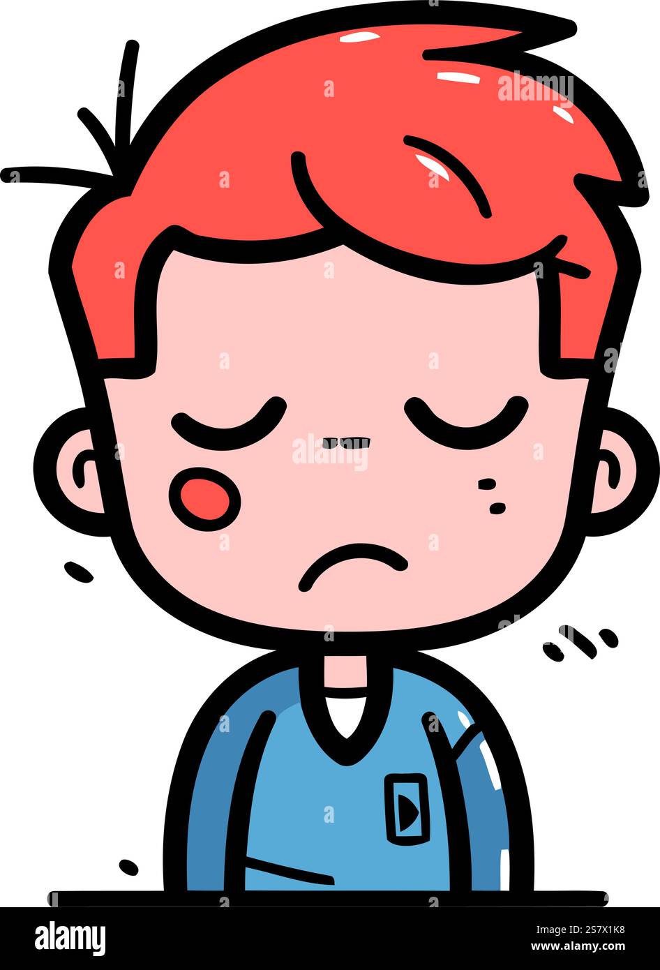 Crying boy cartoon design. Kawaii expression cute character funny and ...