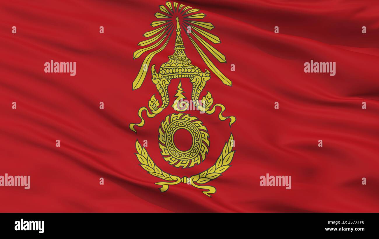The Royal Thai Army Flag, Closeup View Stock Photo - Alamy
