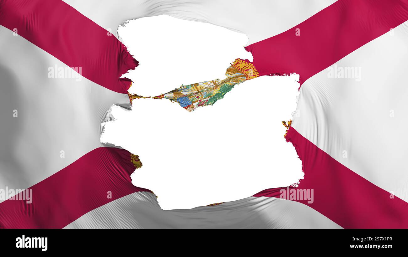 Tattered Florida state flag, white background, 3d rendering Stock Photo ...