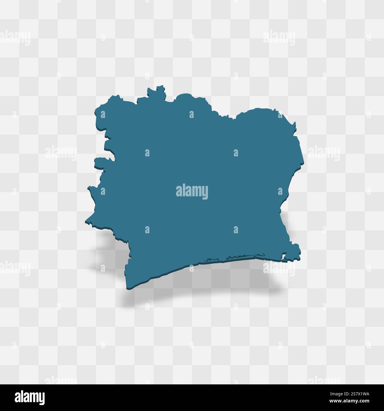 Ivory Coast high detailed vector representation of country silhouette ...