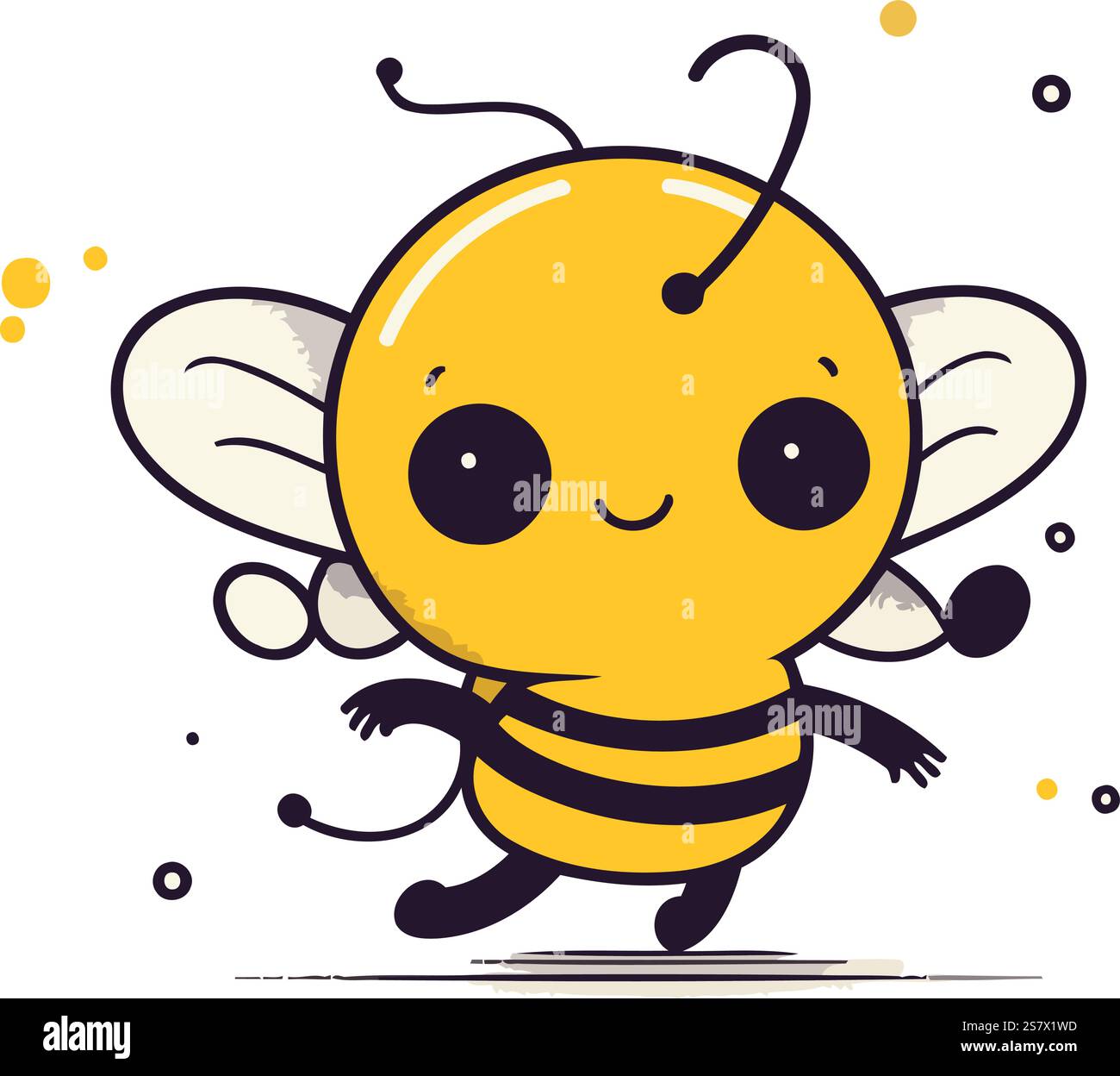 Cute cartoon bee. Vector illustration. Isolated on white background ...