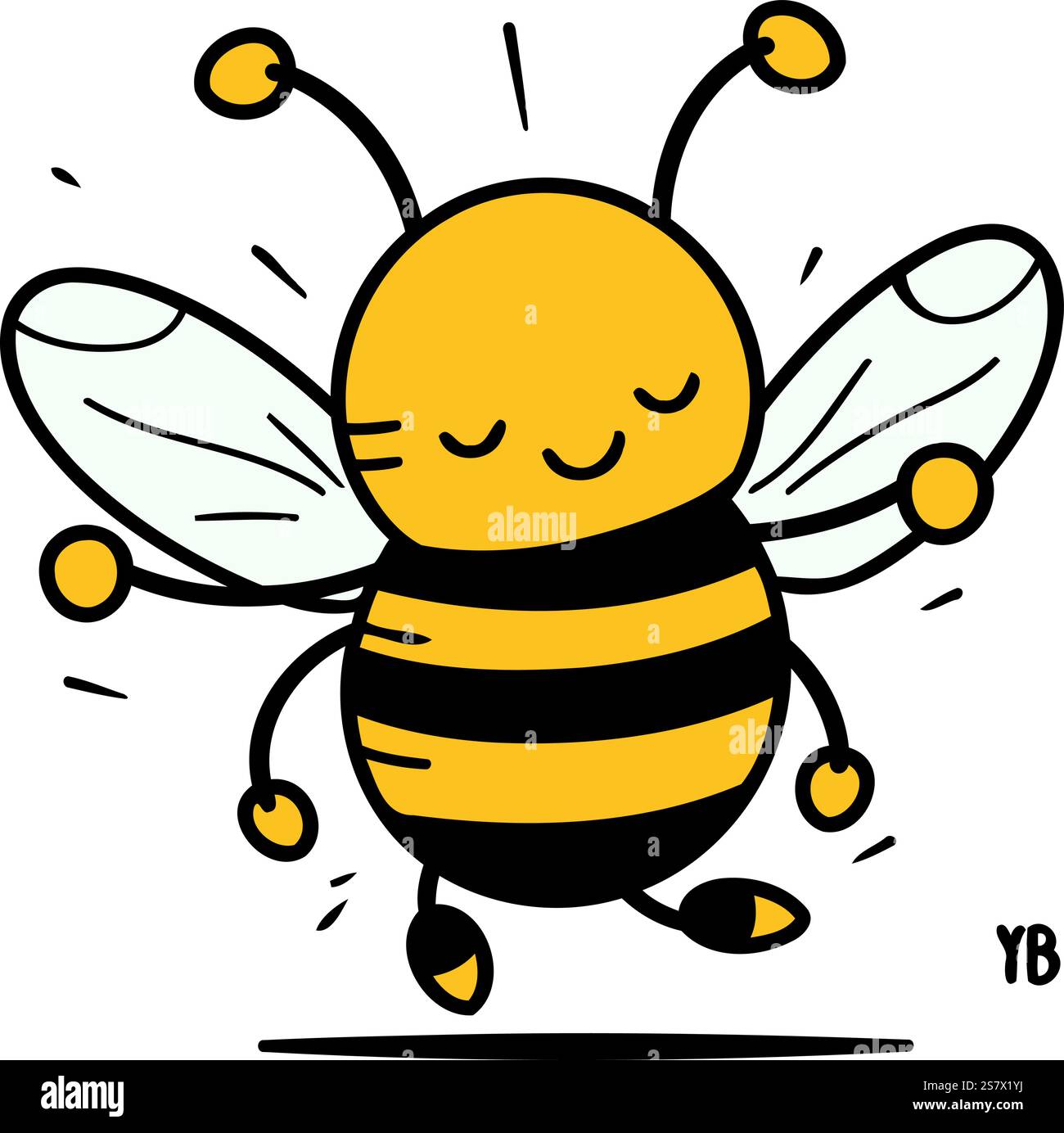 Cute cartoon bee. Vector illustration isolated on a white background ...