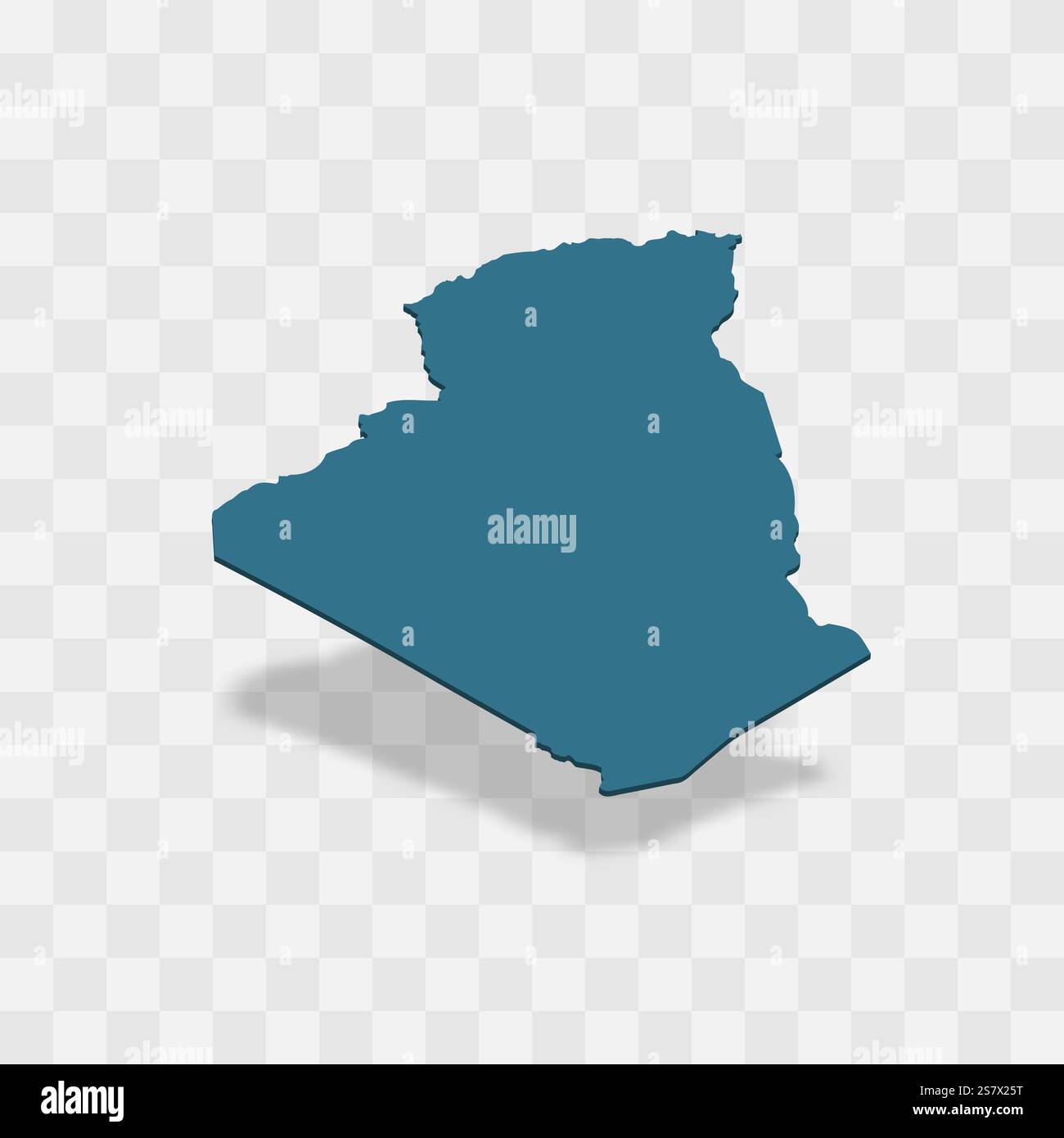 Algeria high detailed vector representation of country silhouette. 3D ...