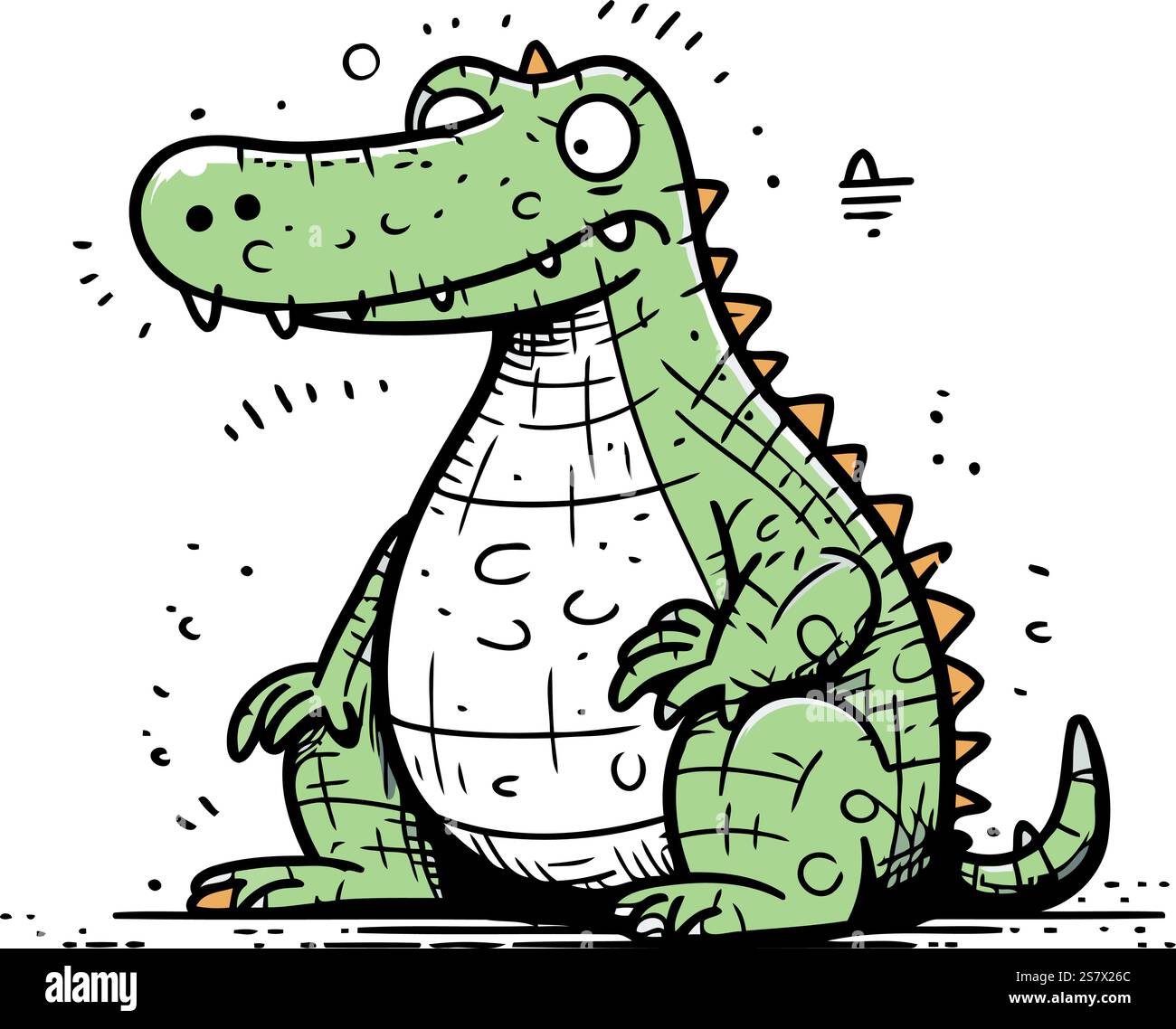 Crocodile vector illustration. Cute cartoon crocodile Stock Vector ...