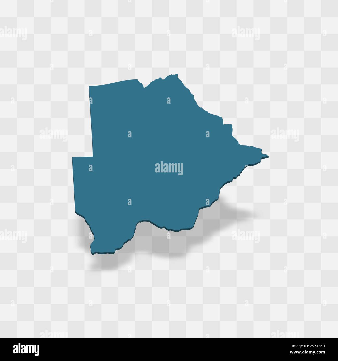 Botswana high detailed vector representation of country silhouette. 3D ...