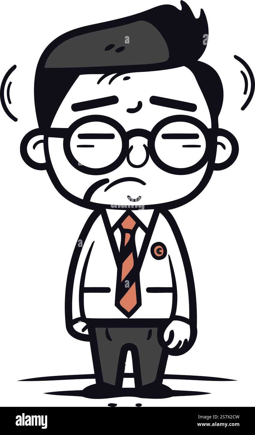 Stressed Businessman Cartoon Vector Illustration Stock Vector Image ...